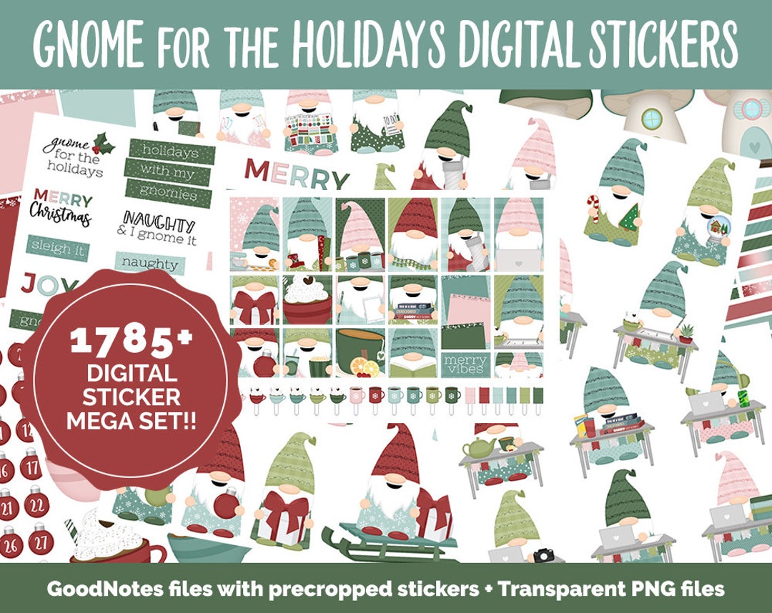 Gnome for the Holidays Digital Sticker Mega Bundle | iPad & Android ...