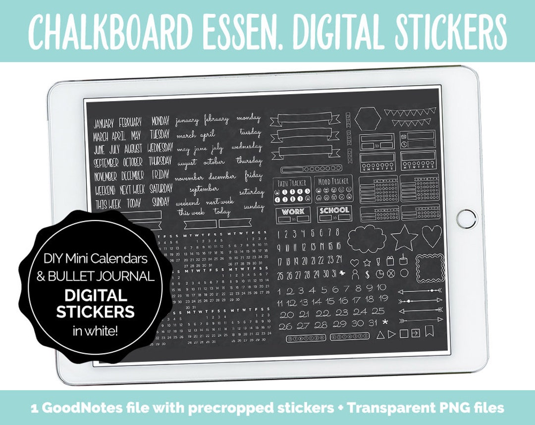 Chalkboard Essentials DIY Mini Calendar & Digital Stickers Kit ...