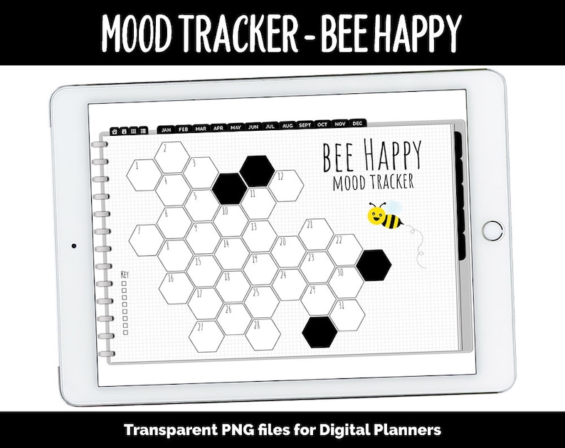 Bee Happy Mood Tracker for Digital Planners GoodNotes iPad | Etsy