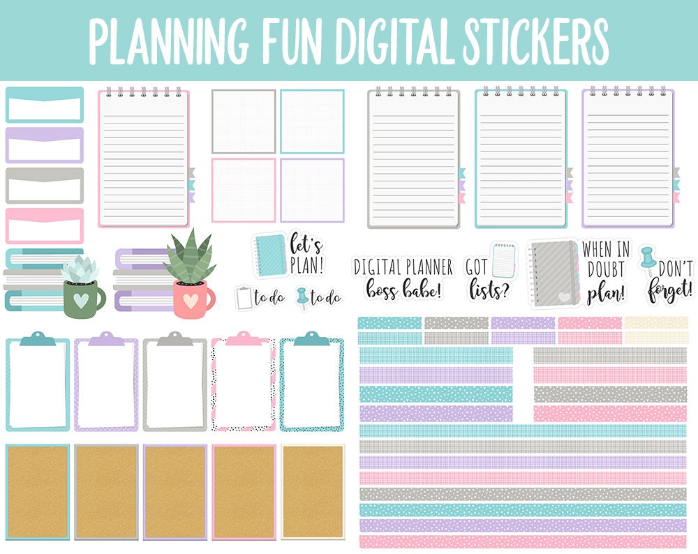 Planning Fun Digital Stickers Goodnotes Ipad and Android - Etsy