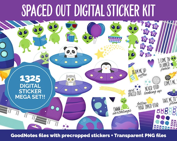Spaced Out Digital Sticker Mega Bundle Goodnotes & Ipad - Etsy