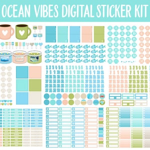 Ocean Vibes Digital Sticker Mega Bundle | Goodnotes & iPad | Summer ...