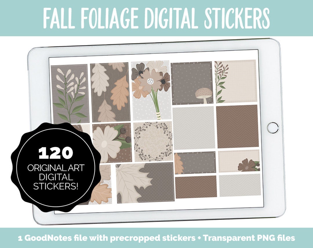 Fall Foliage Digital Planner Stickers | iPad & Android | Fall, Leaves ...