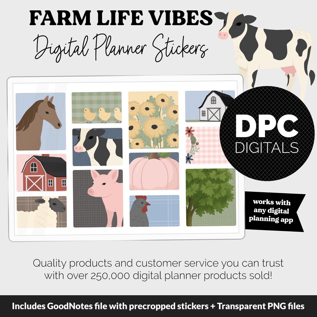 Farm Life Vibes Digital Planner Stickers | iPad & Android | September ...