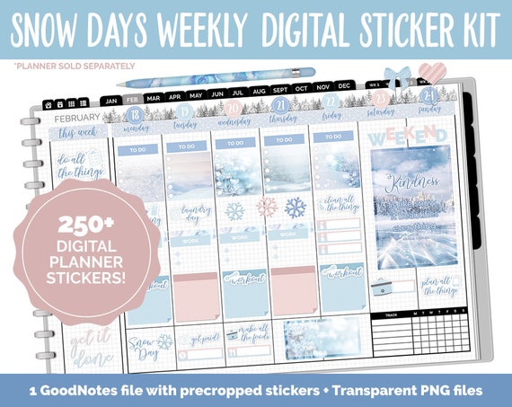 Snow Days Weekly Digital Sticker Kit Goodnotes & Ipad | Etsy