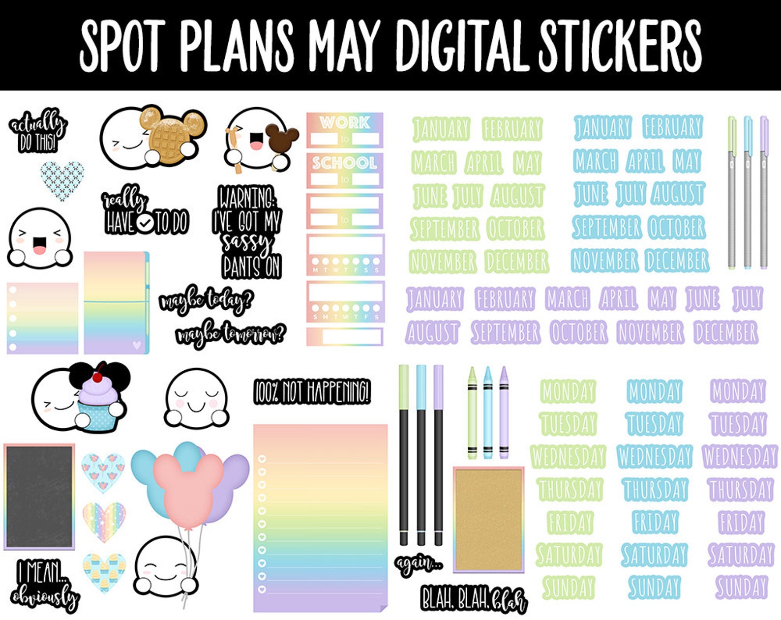 Spot Plans May Digital Stickers Goodnotes Ipad and Android - Etsy