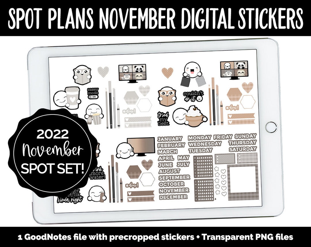 Spot Plans November Digital Stickers | iPad & Android | Sassy, Fall ...
