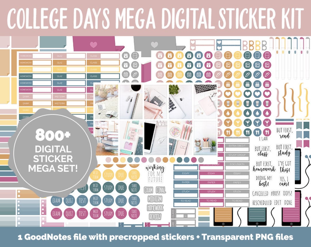 College Days Digital Planner Stickers | Goodnotes, iPad and Android ...