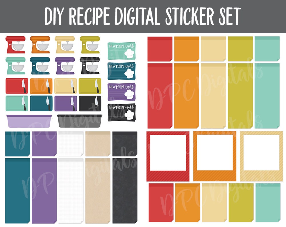 DIY Digital Recipe Book + Sticker Set | Goodnotes, iPad & Android ...