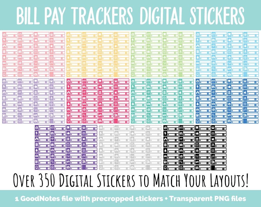 Bill Pay Tracker Digital Stickers Goodnotes Ipad and - Etsy