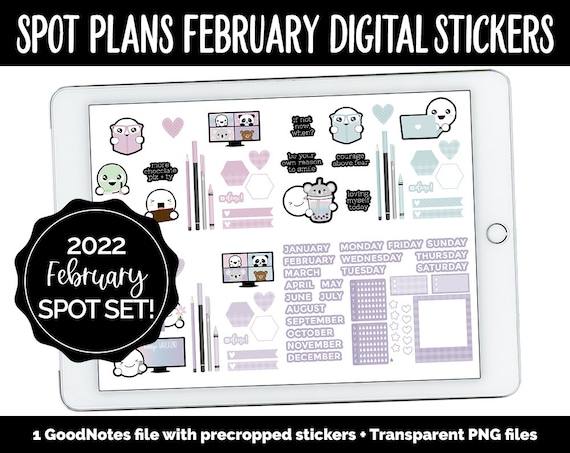 Spot Plans February Digital Stickers Goodnotes Ipad and - Etsy