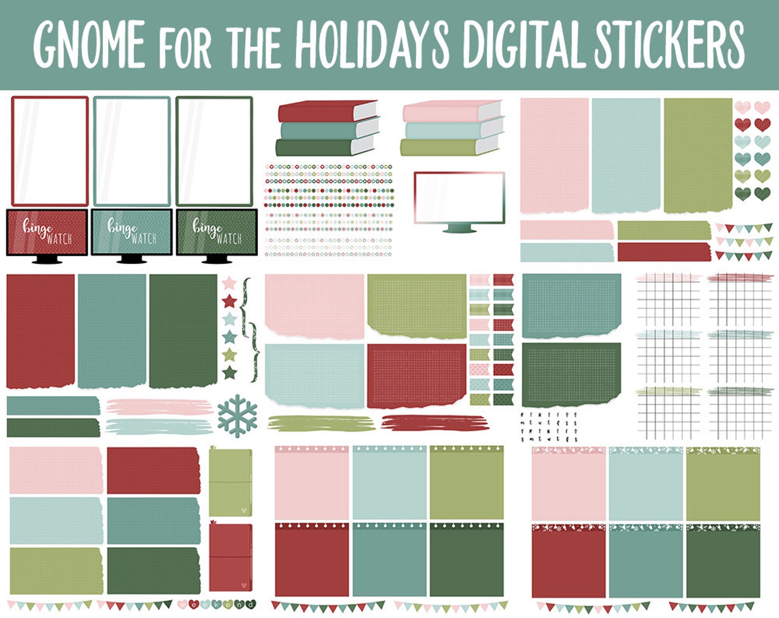 Gnome for the Holidays Digital Sticker Mega Bundle | iPad & Android ...