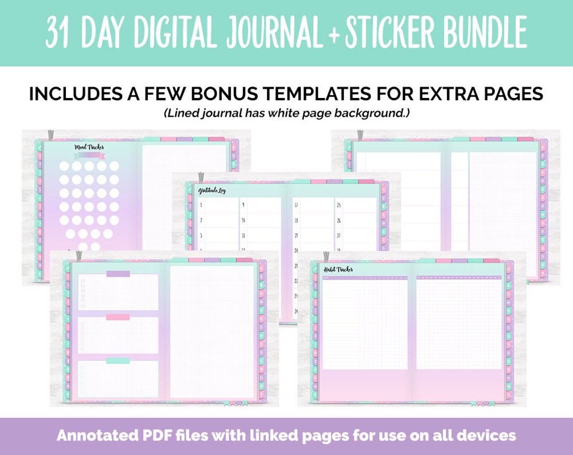 31 Day Digital Journal Sticker Bundle Charmed Theme | Etsy