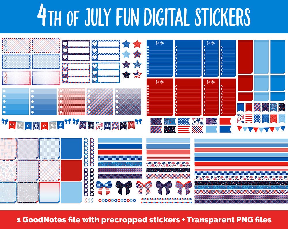 4th of July Fun Digital Planner Stickers Goodnotes Ipad and | Etsy