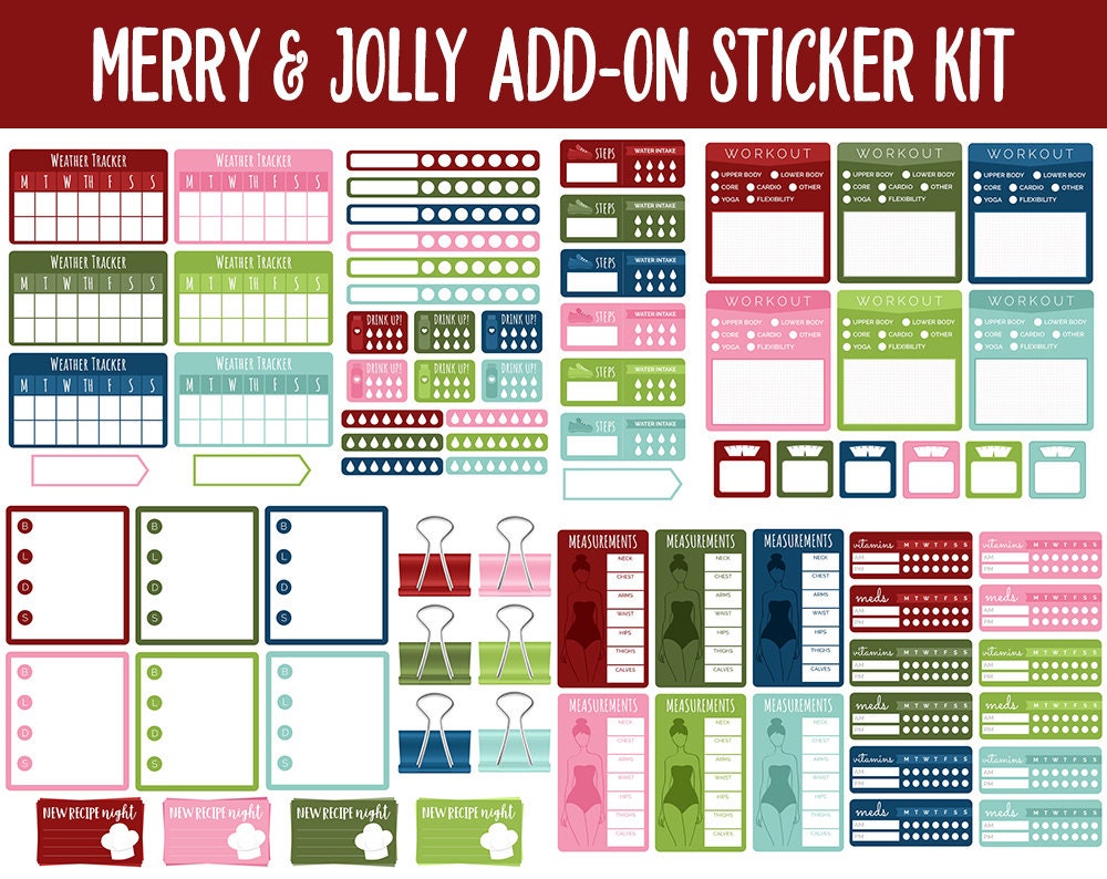 Merry & Jolly Add-on Digital Planner Stickers Goodnotes - Etsy