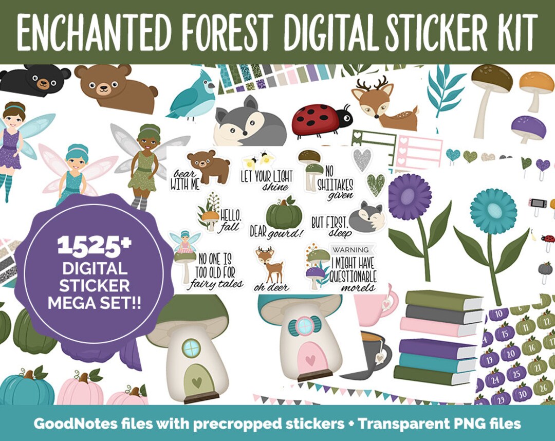 Enchanted Forest Digital Sticker Mega Bundle | Goodnotes & iPad | Fall ...