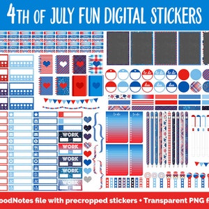 4th of July Fun Digital Planner Stickers | Goodnotes, iPad and Android ...