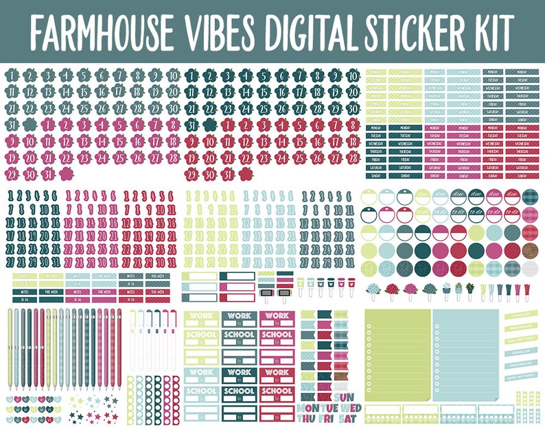 Farmhouse Vibes Digital Sticker Mega Bundle Goodnotes & Ipad | Etsy