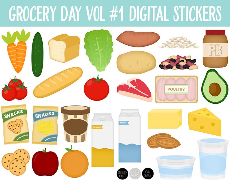 Grocery Day Vol 1 Digital Stickers Goodnotes Ipad and - Etsy