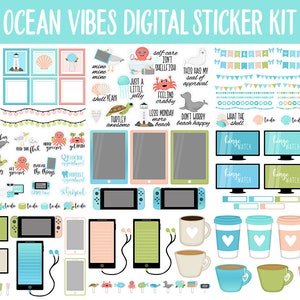 Ocean Vibes Digital Sticker Mega Bundle | Goodnotes & iPad | Summer ...