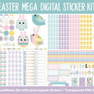 Easter MEGA Digital Sticker Bundle | Goodnotes & iPad | April, Calendar ...