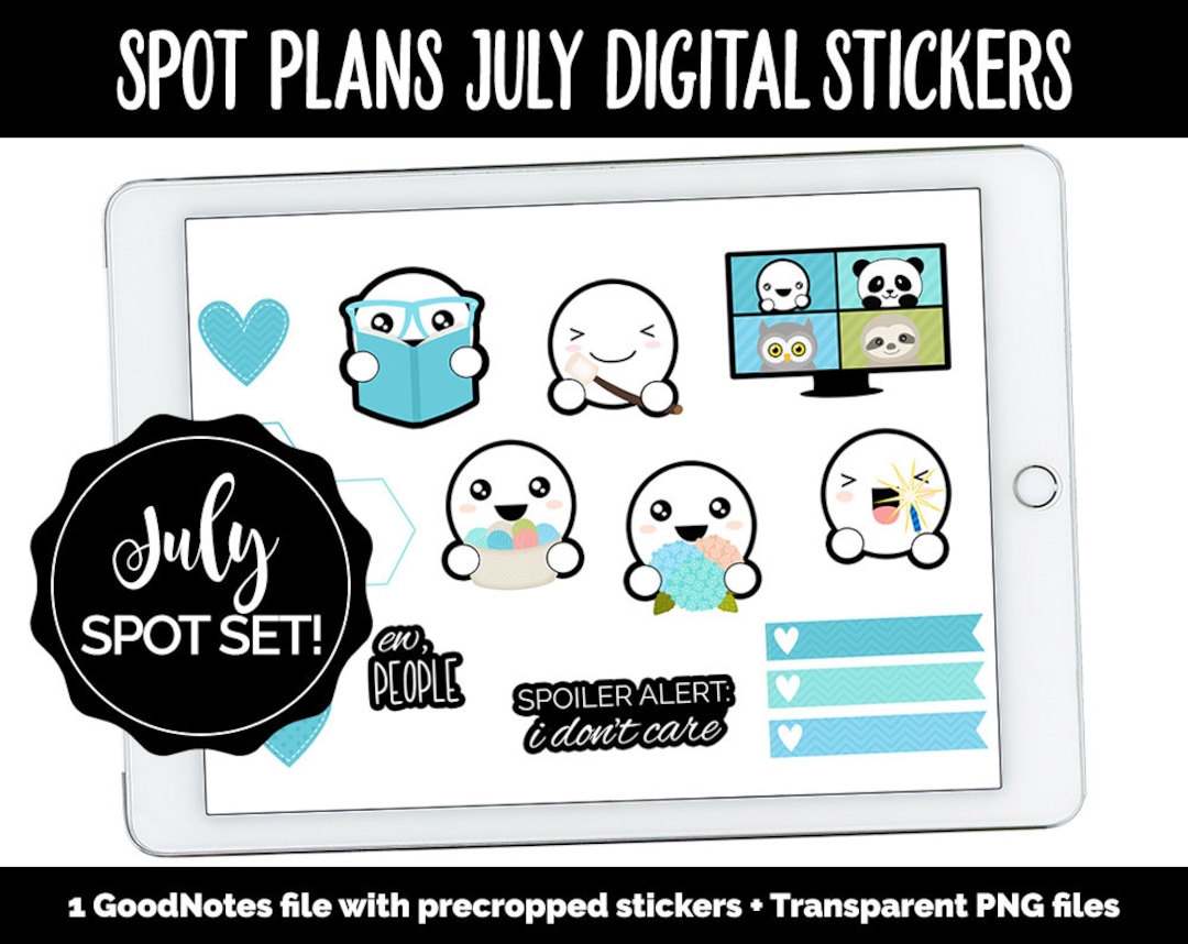 Spot Plans July Digital Stickers Goodnotes, iPad and Android July 4th ...
