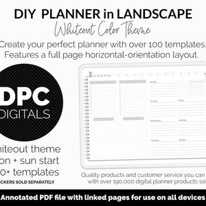 DIY Landscape Digital Planner | Whiteout Theme | Goodnotes, iPad ...