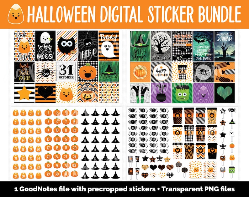 Halloween Digital Sticker Mega Bundle | iPad & Android - Etsy