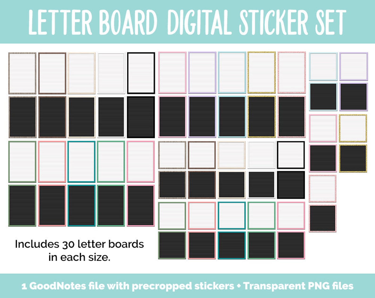 Letter Board Digital Stickers Goodnotes Ipad and Android - Etsy