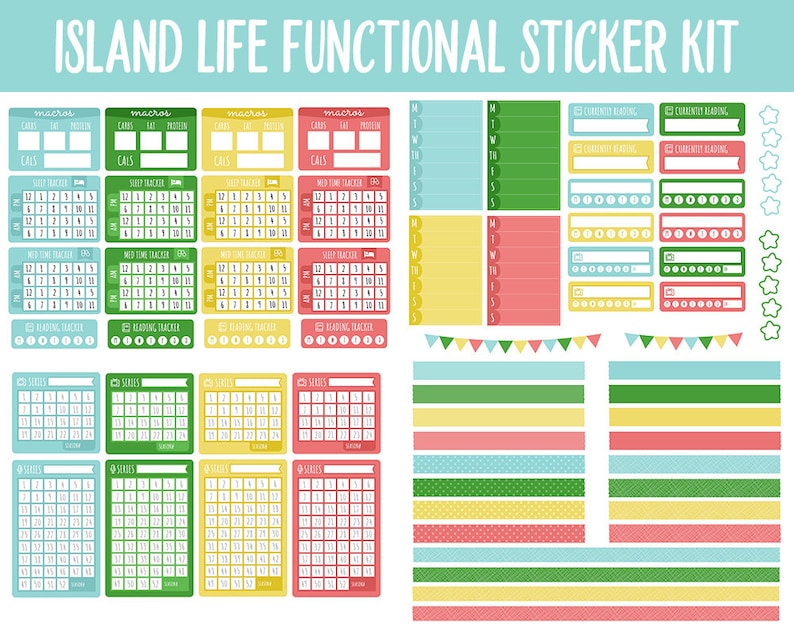 Island Life Functional Digital Stickers Goodnotes Ipad and - Etsy
