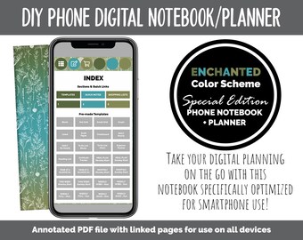 Phone DIY Digital Notebook Planner Harmony Theme | Etsy