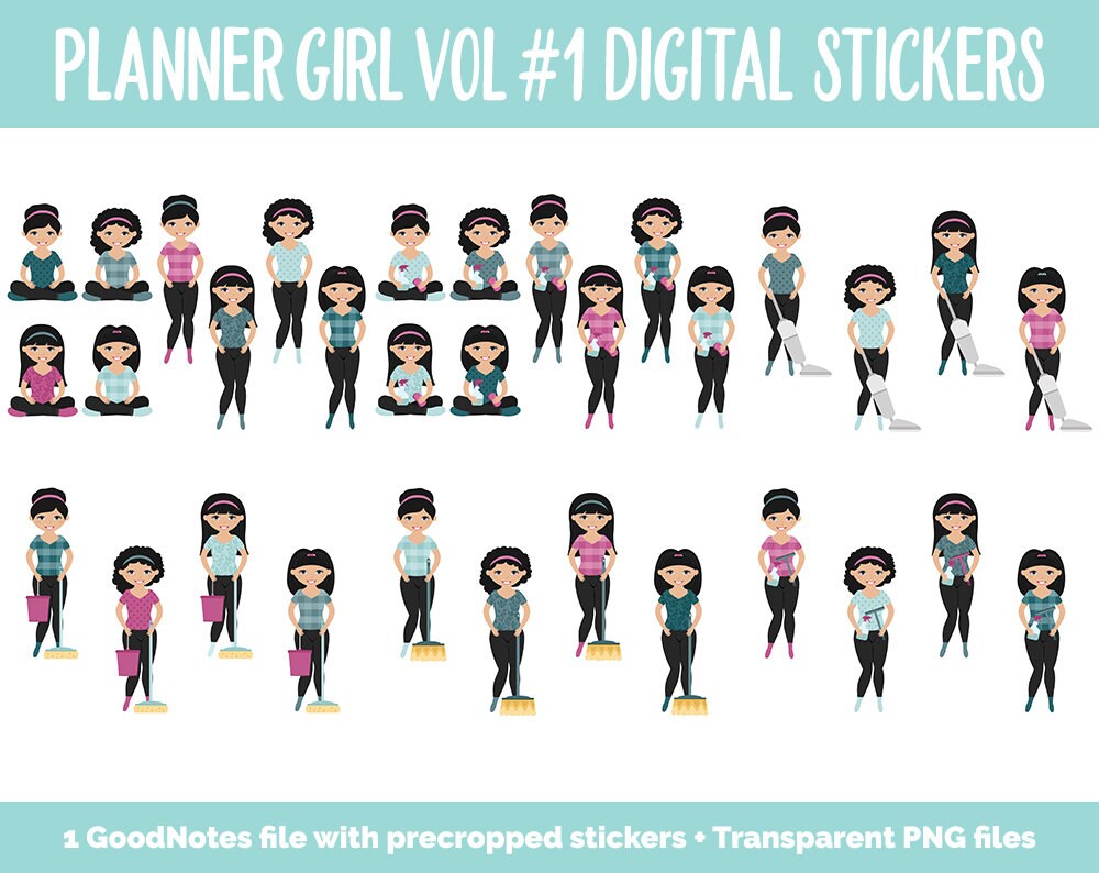 Planner Girls Vol 1 Domestic Divas Digital Stickers Medium | Etsy