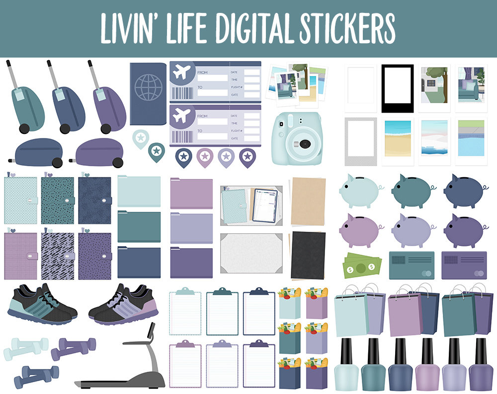 Livin' Life Digital Sticker Mega Bundle Goodnotes & Ipad | Etsy