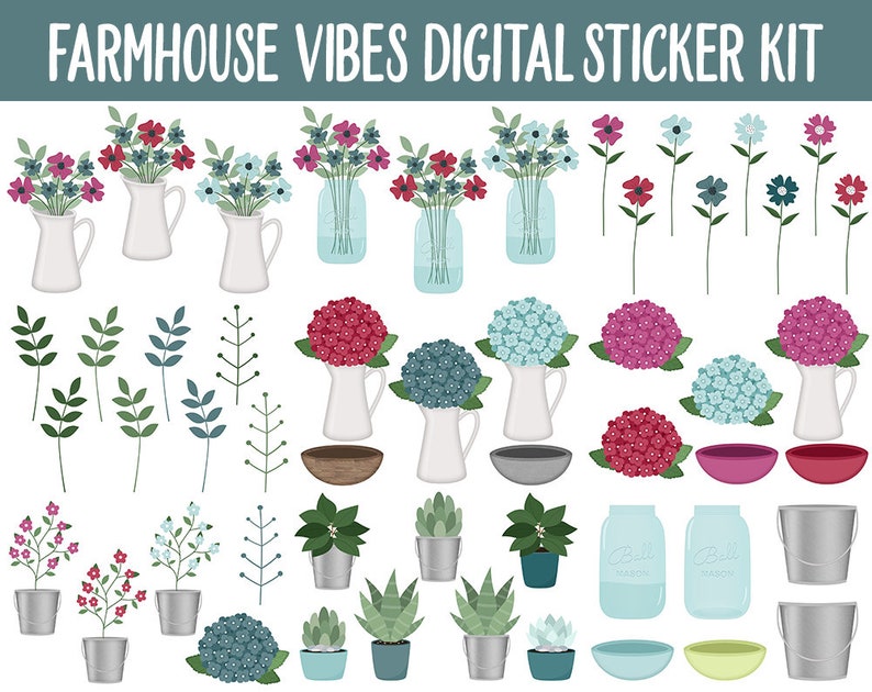 Farmhouse Vibes Digital Sticker Mega Bundle Goodnotes & Ipad | Etsy