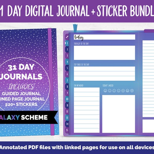 31 Day Digital Journal Sticker Bundle Seaside Goodnotes - Etsy