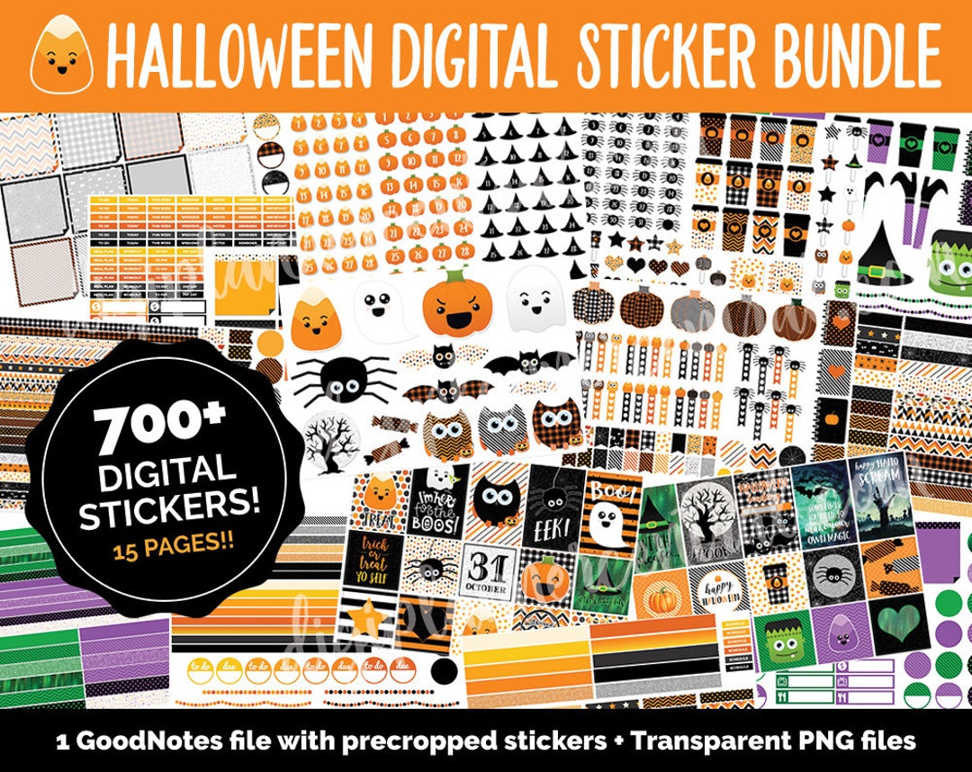 Halloween Digital Sticker Mega Bundle | 700+ | Goodnotes & iPad ...
