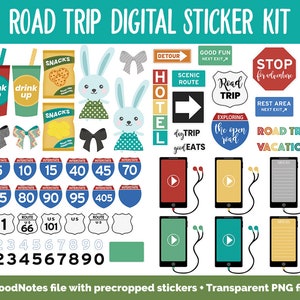 Road Trip Digital Stickers | Goodnotes, iPad and Android | Travel ...
