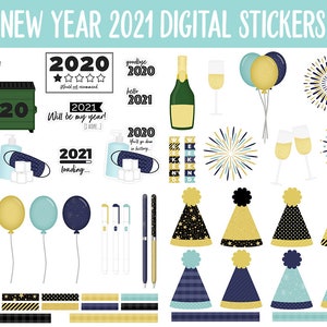 New Year 2021 Digital Planner Stickers | iPad & Android - Etsy