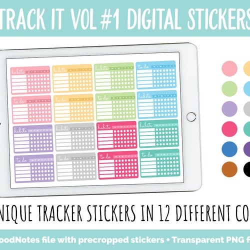 Track It Vol 1 Digital Tracker Stickers Goodnotes Ipad and - Etsy
