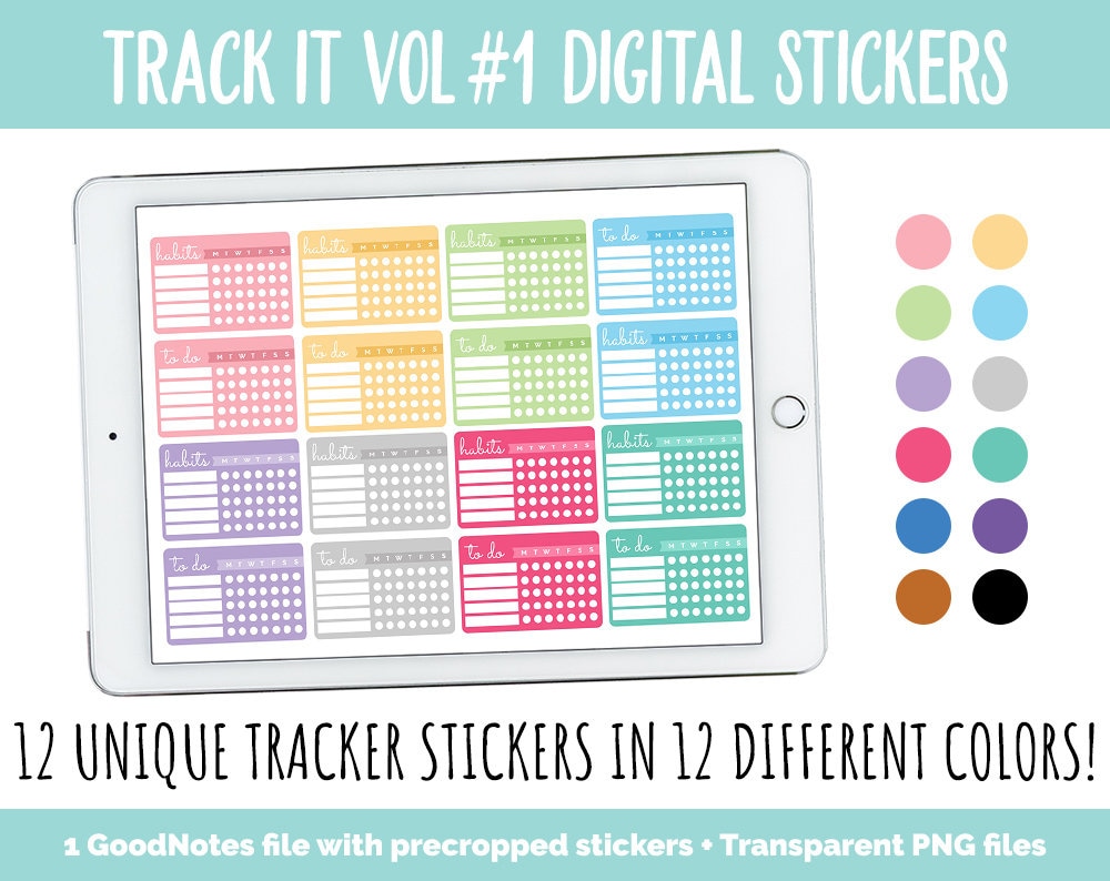 Track It Vol 1 Digital Tracker Stickers Goodnotes Ipad and | Etsy