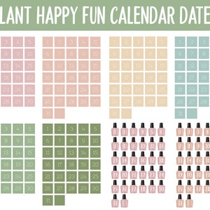 Plant Happy Fun Calendar Date Digital Stickers | Goodnotes, iPad and ...