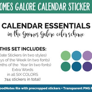 Gnomes Galore Calendar Essentials Digital Planner Stickers | Goodnotes ...