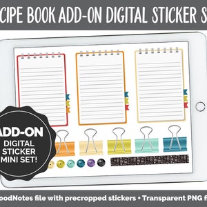 Recipe Book Add-on Digital Planner Stickers | Goodnotes, iPad and ...