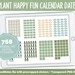 Plant Happy Fun Calendar Date Digital Stickers Goodnotes | Etsy