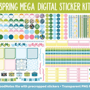Spring MEGA Digital Sticker Bundle | Goodnotes & iPad | April | May ...