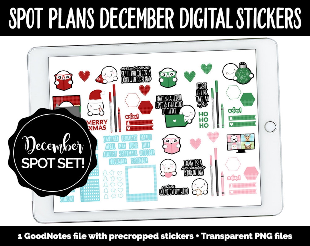 Spot Plans December Digital Stickers | Goodnotes, iPad and Android ...