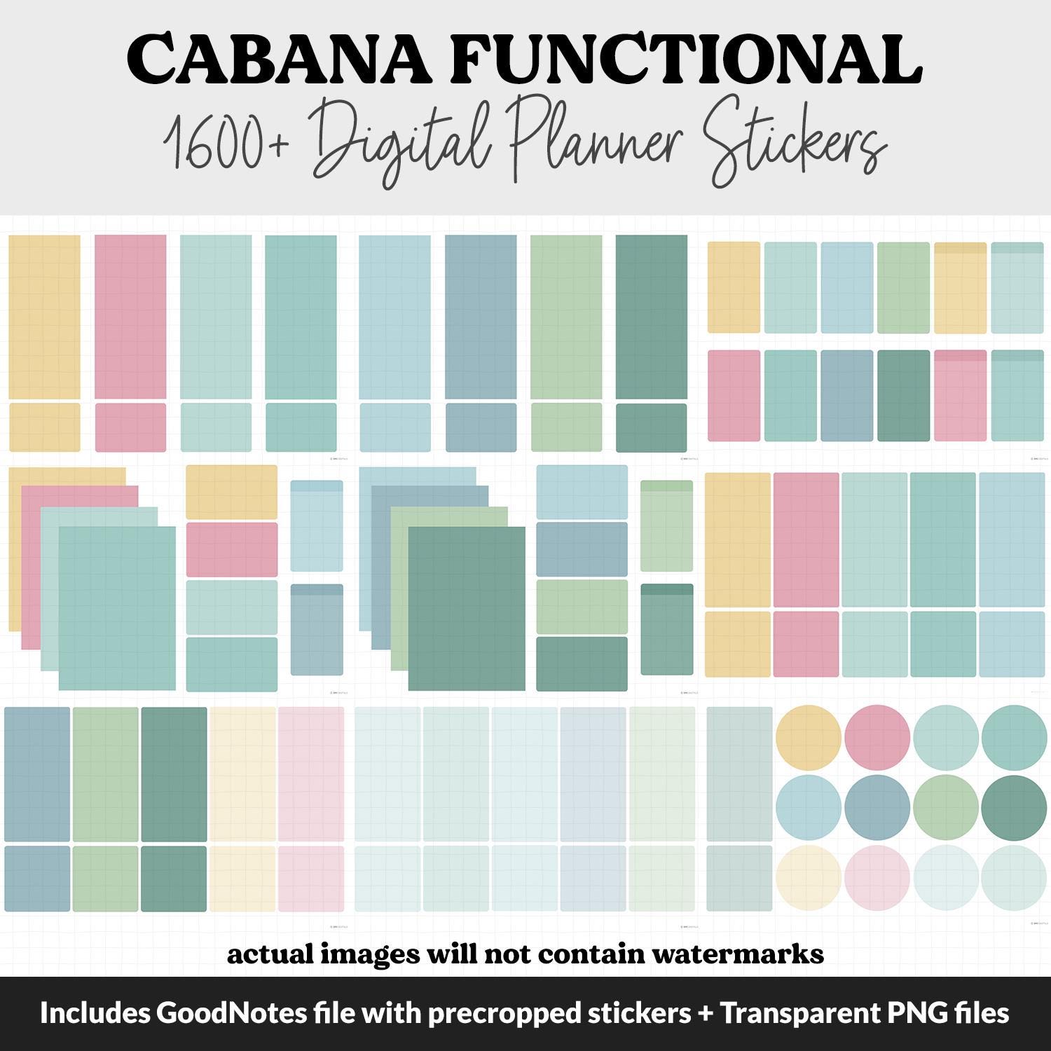 Cabana Functional Digital Sticker Set | iPad & Android | Cabana Theme ...