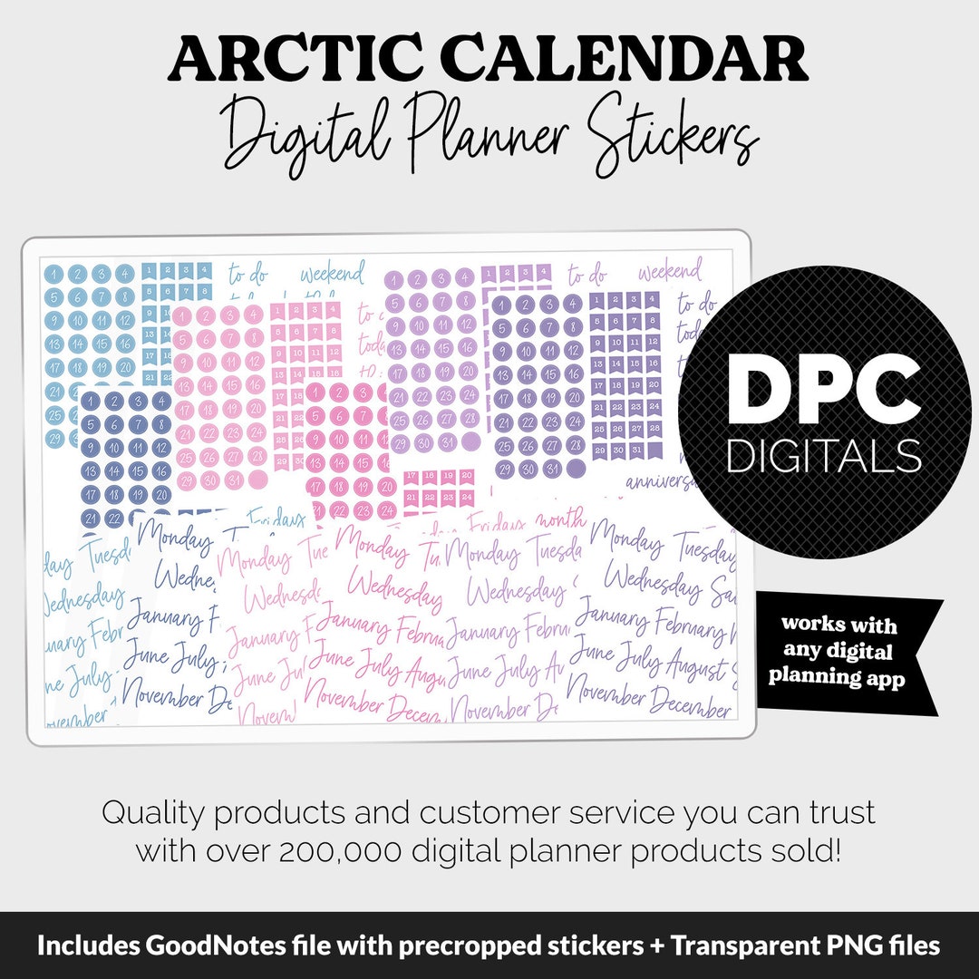 Arctic Calendar Essentials Digital Planner Stickers | iPad & Android ...