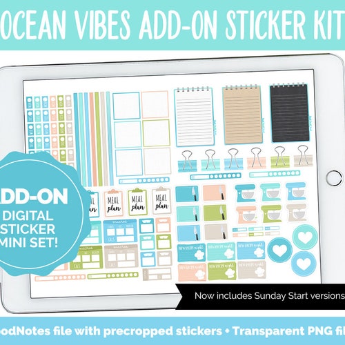 Ocean Vibes Sea Life Digital Planner Stickers Goodnotes - Etsy