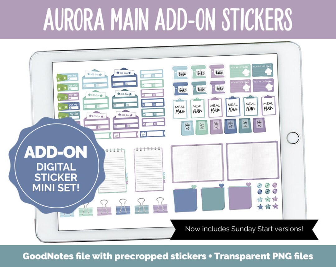 Aurora Add-on Digital Stickers | Goodnotes & iPad | Trackers, Budget ...